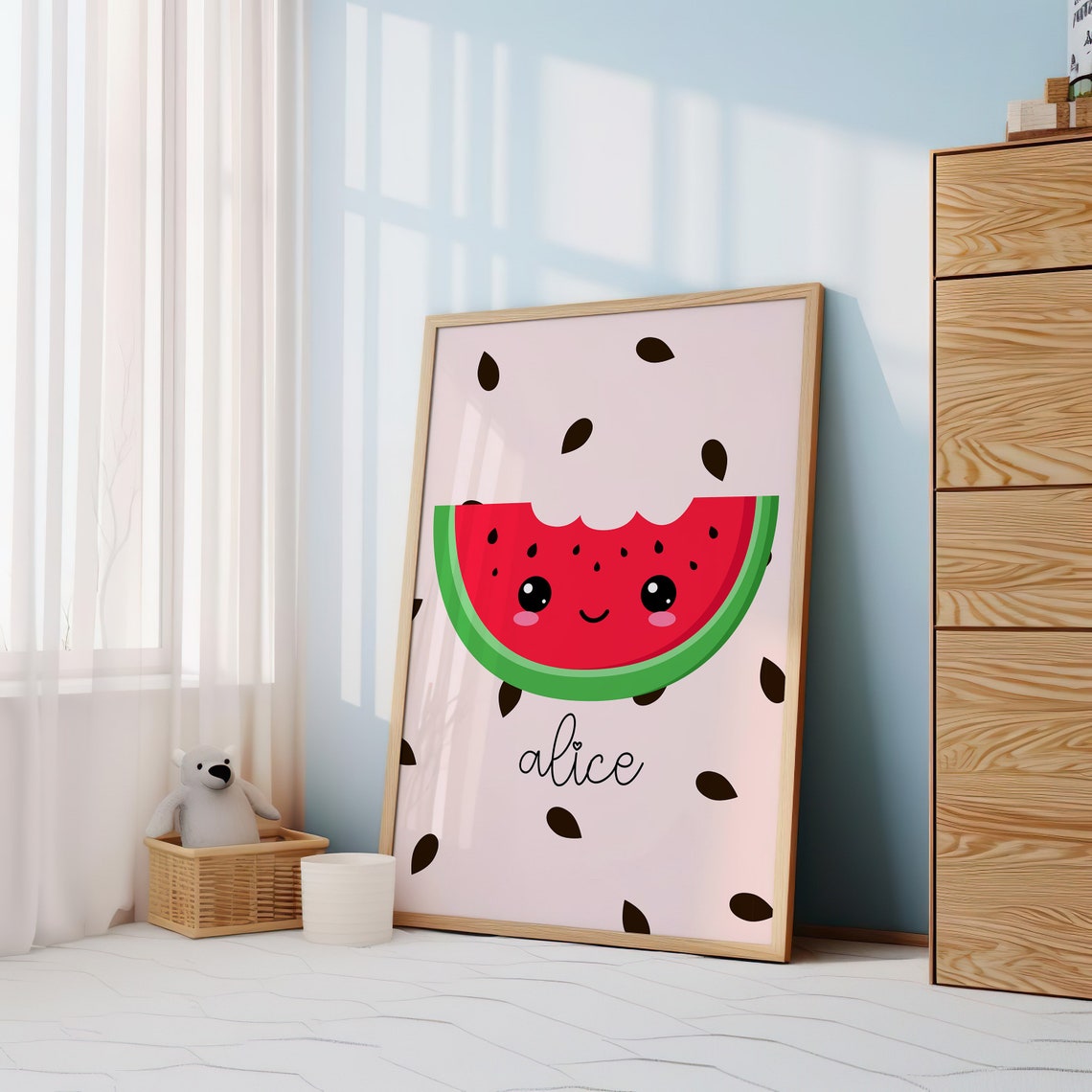 Watermelon Prints, Watermelon Wall Art, Watermelon Nursery, Red Green ...