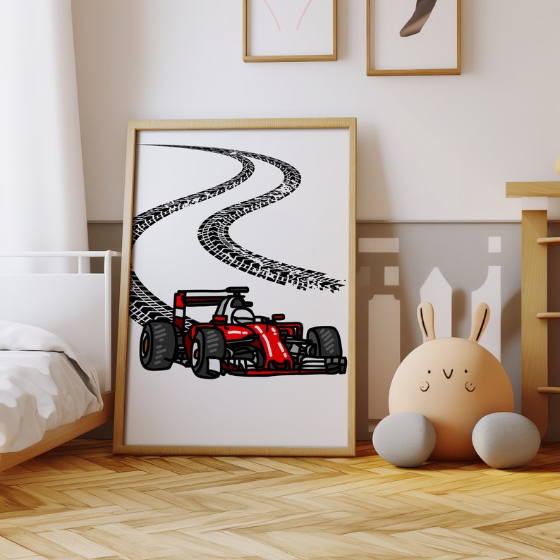 Racing Car Nursery Prints, Boy Playroom Printable, Cars Wall Art, Car ...