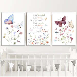 Wildflowers and Butterfly Prints, Affirmation for Kids, Floral Nursery ...
