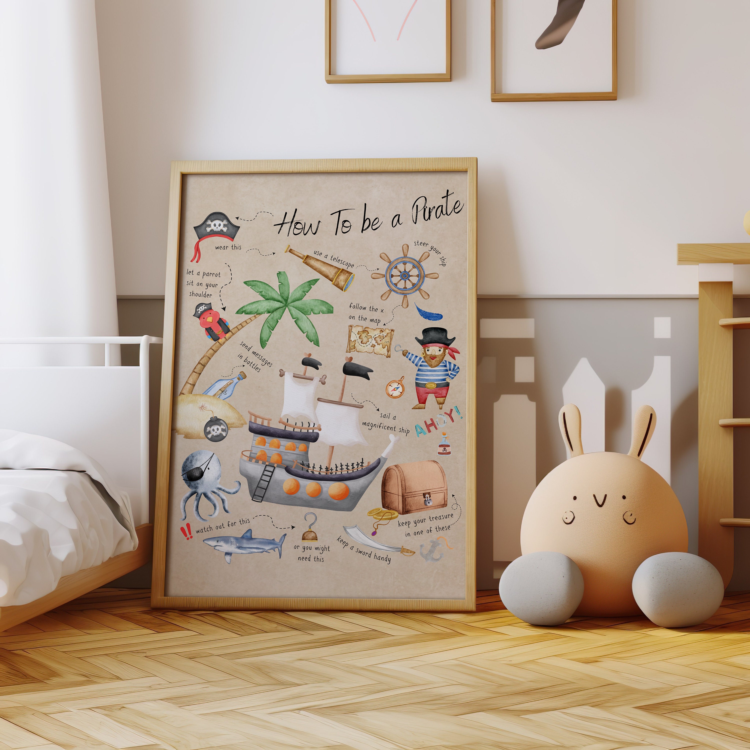 Pirate Nursery Print, Pirate Bedroom Decor, Pirate Kids Print, How to ...
