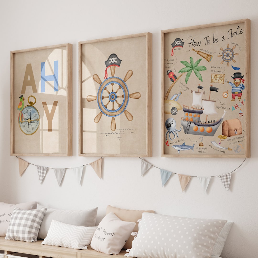 Pirate Nursery Print, Pirate Bedroom Decor, Pirate Kids Print, How to ...