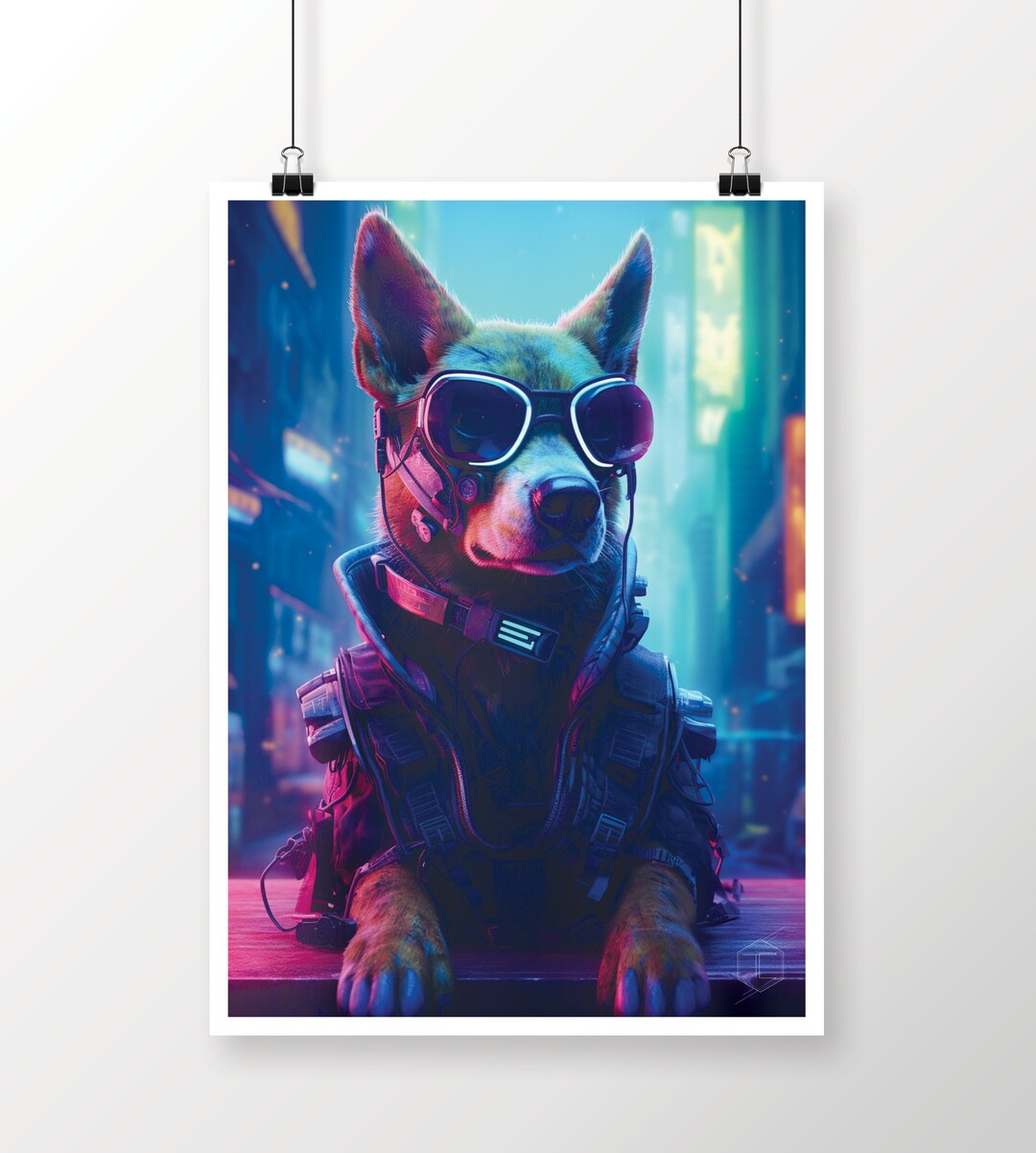 Printable Poster, Cyberpunk Dog, Digital - Etsy