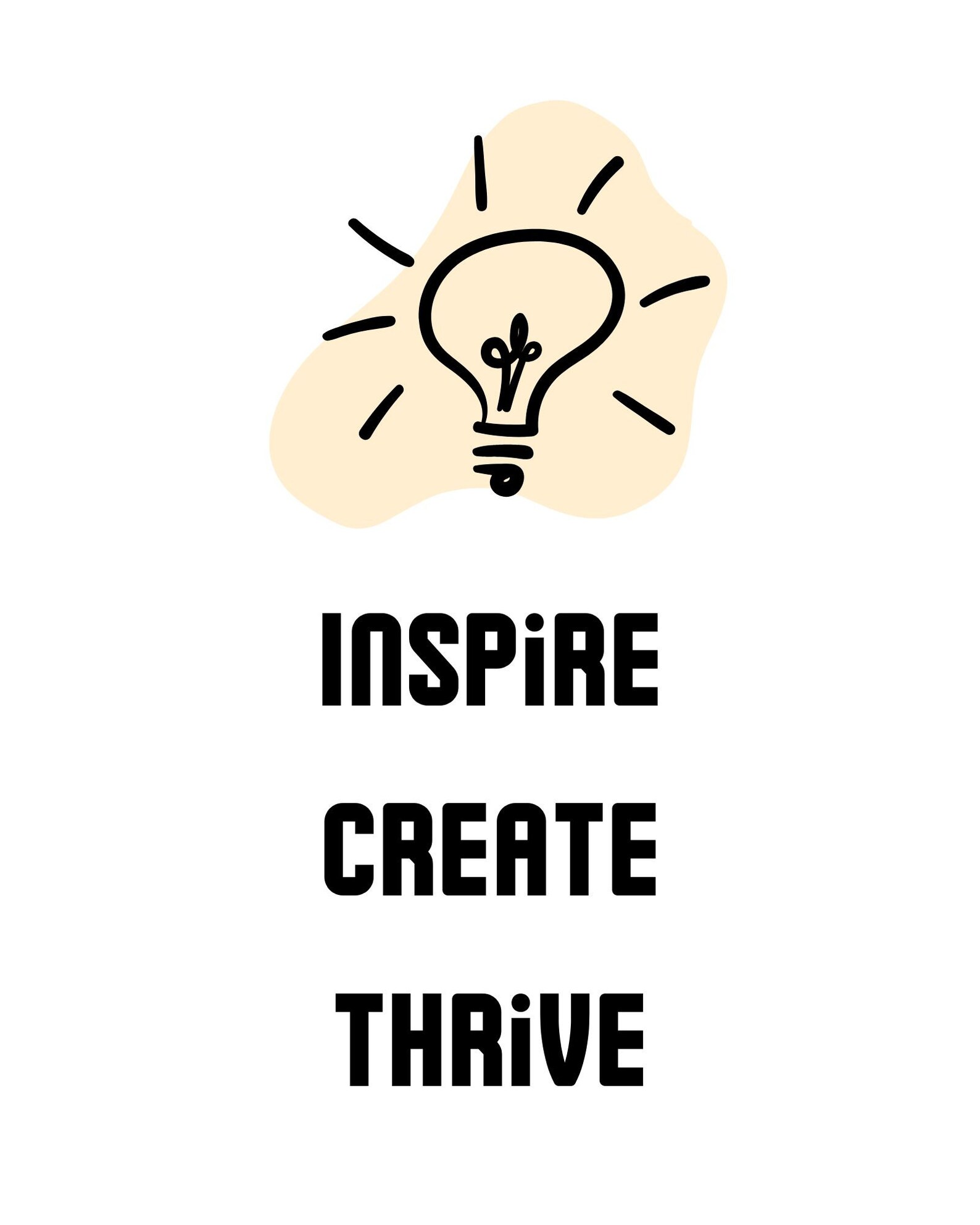 Inspire, Create, Thrive Poster Motivational Wall Art Print Out for ...