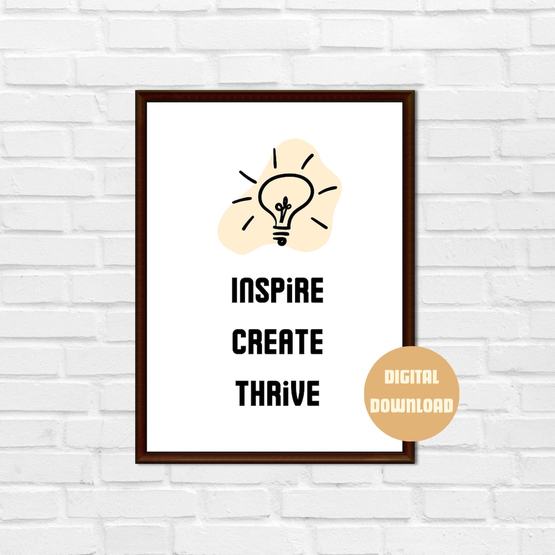 Inspire, Create, Thrive Poster Motivational Wall Art Print Out for ...