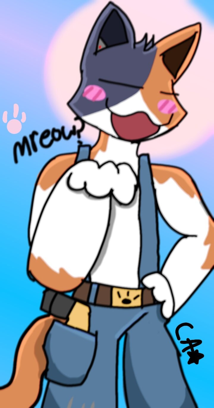 Cute Meowscles Drawing (Instant Download) - Etsy