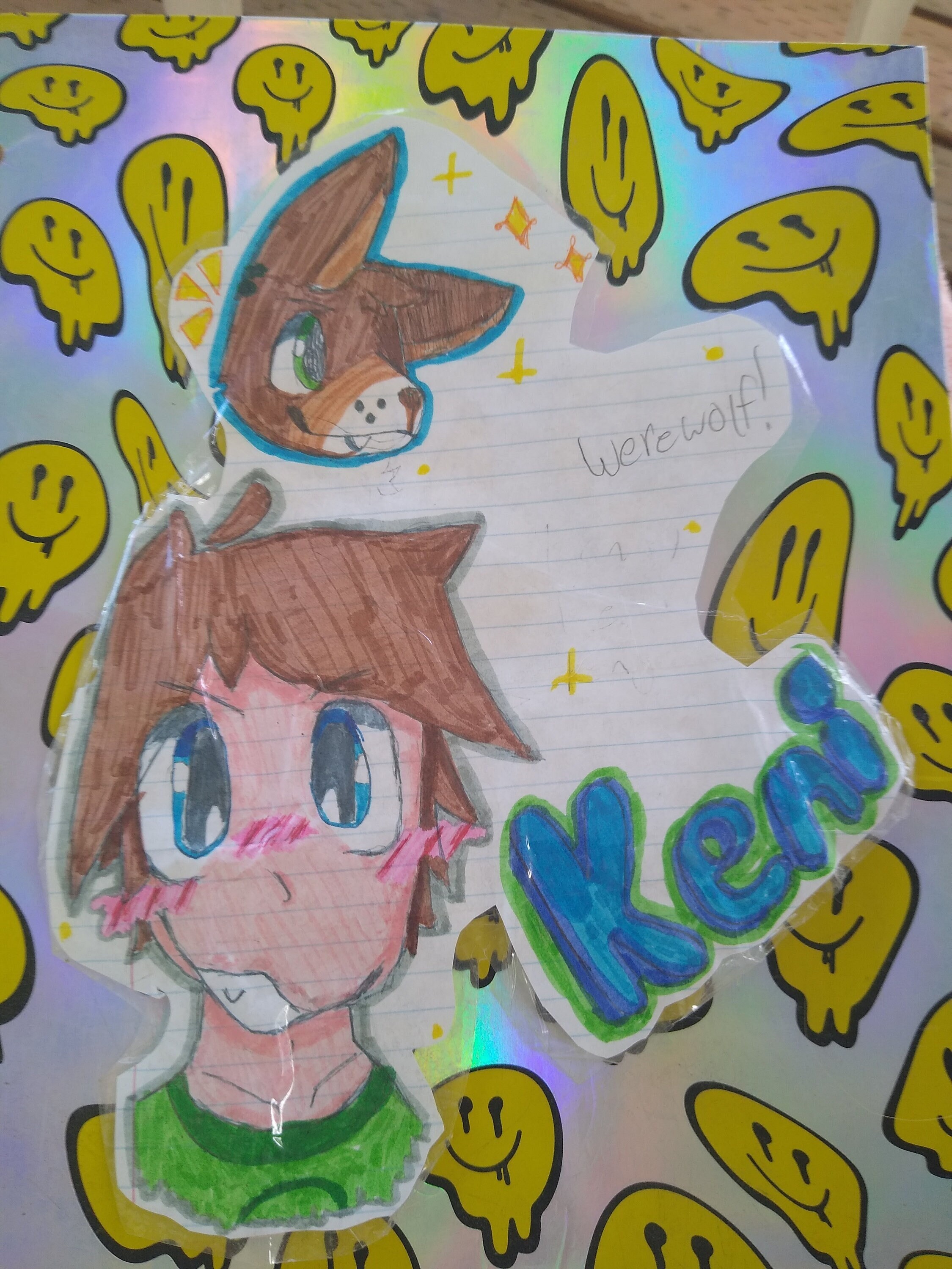 OC Adoptable Keni the Werewolf Laminated Drawing - Etsy