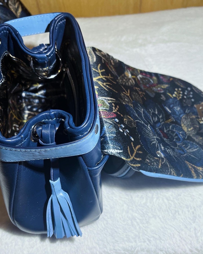 Blue Calfskin Mini Satchel Purse - Etsy