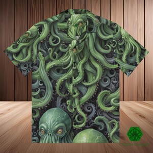 Cthulhu Button up Shirt Lovecraft Horror Clothing Gothic Summer Shirt ...