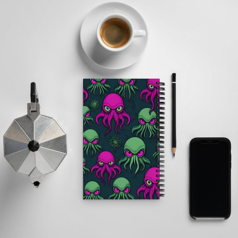 Cthulhu Rising Spiral Notebook Lovecraftian Journal Dotted Pages ...