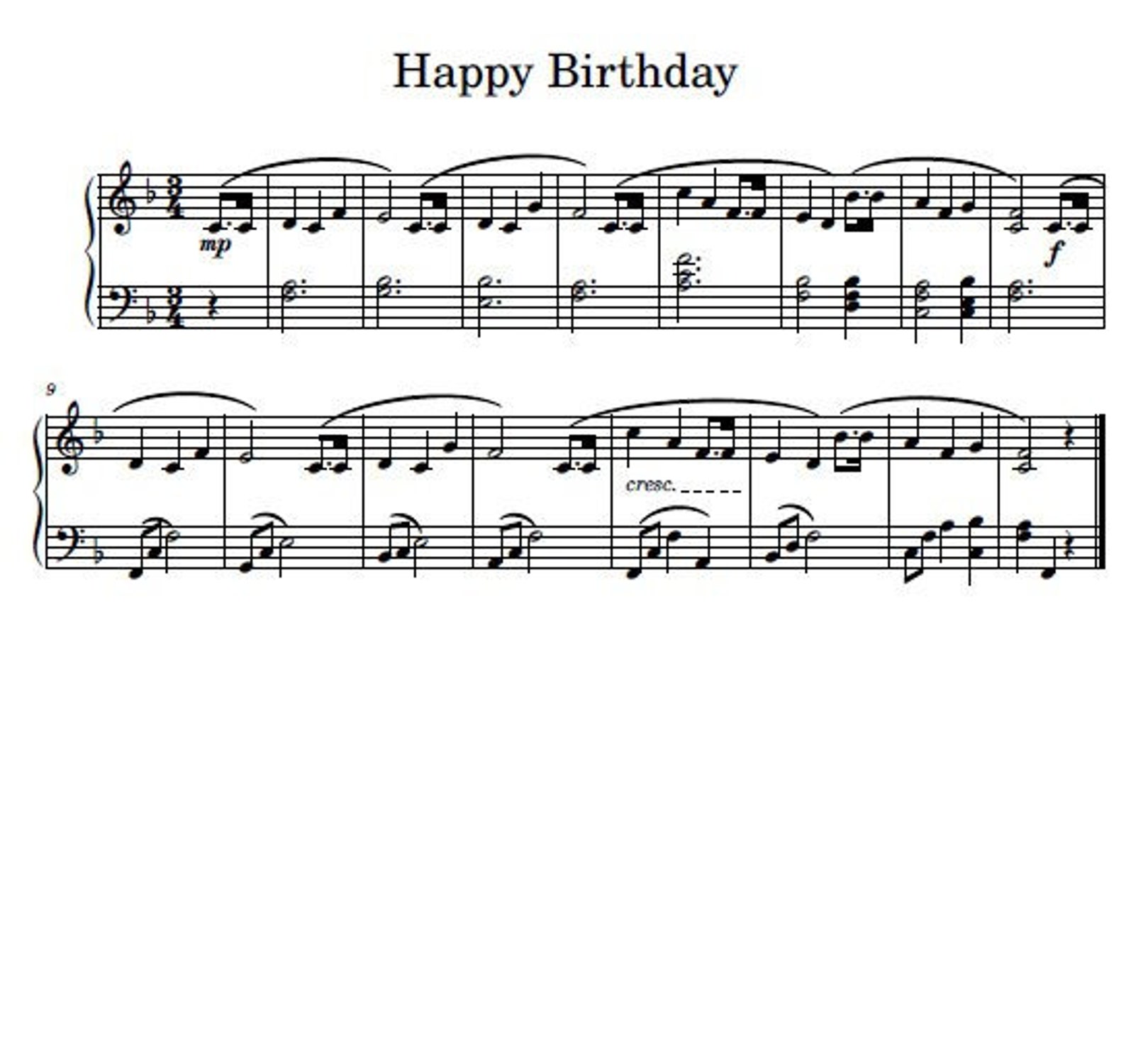 Happy Birthday Piano Sheet Music: Beginner Digital Notes (PDF) - Etsy