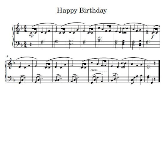 Feliz Cumpleaños Partitura Para Piano