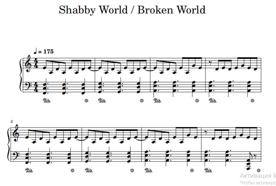 Shabby Word, Sheet Music, Digital Download, Download Digital, Music ...