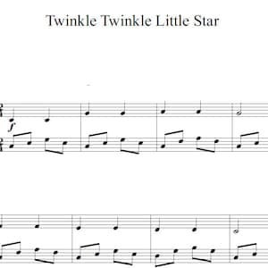 Twinkle Twinkle Little Star Piano Sheet Music (PDF) - Etsy