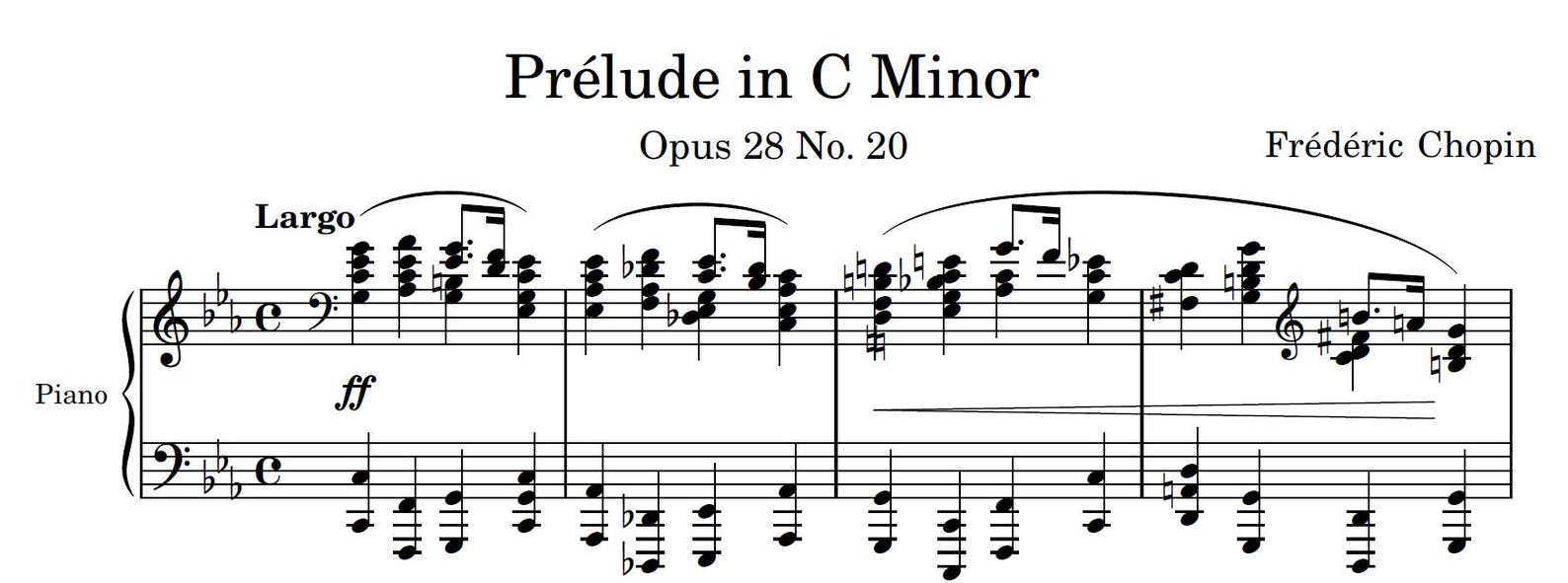 Sheet Music | Chopin Prélude in C Minor Op. 28 No. 20 | Digital PDF - Etsy