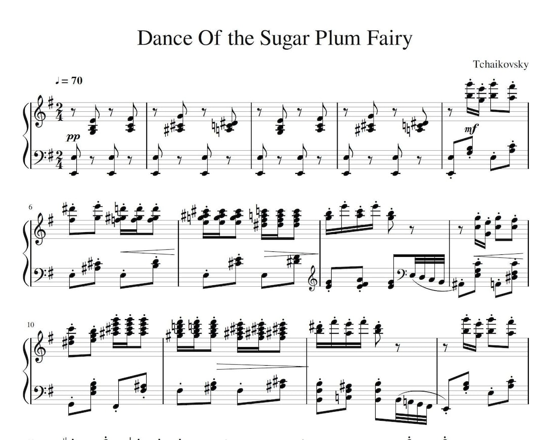 Dance of the Sugar Plum Fairy – Sheet Music | Nutcracker | Tchaikovsky ...