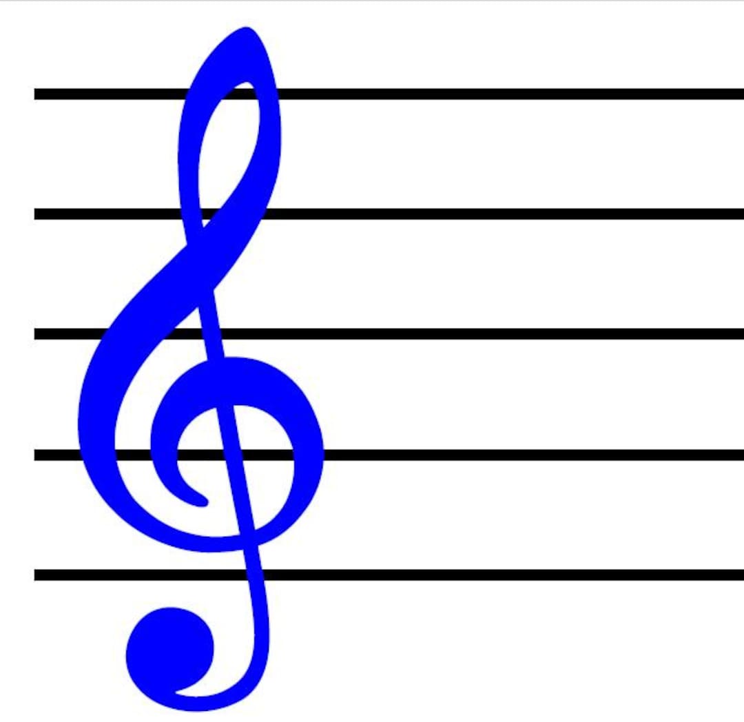 Blank Sheet Music With Colorful Treble Clefs – Printable Music Paper ...