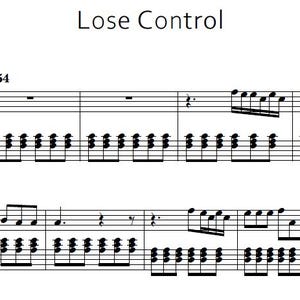 Lose Control - Teddy Swims: Easy Piano Sheet Music (printable PDF) - Etsy