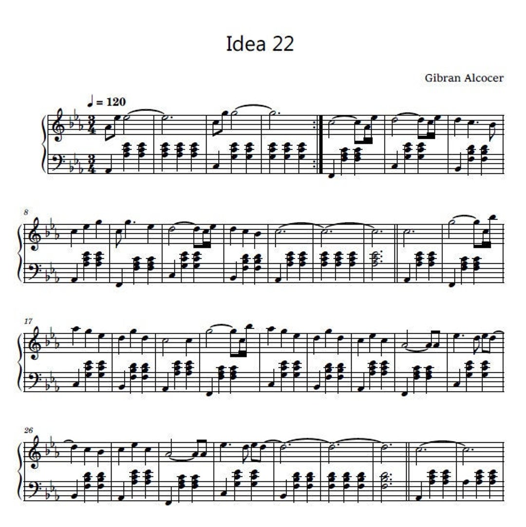 Idea 22 - Digital Sheet Music-digital Download-sheet Music Piano - Etsy