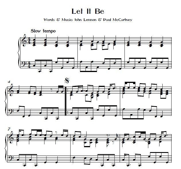 The Beatles - Let It Be, Piano Sheet Music, Digital Music, Digital ...