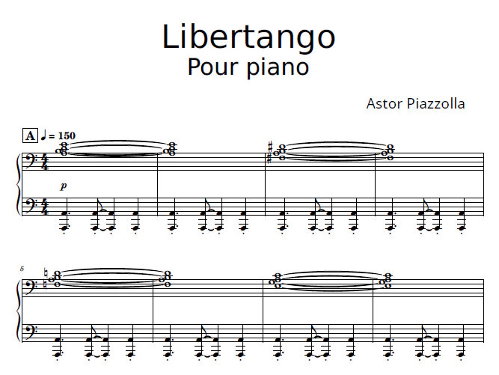 Astor Piazzolla - Libertango, Easy Classical Music, Digital Download, Easy Piano Arrangement - Etsy