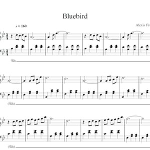 Bluebird – Alexis Ffrench | Piano Sheet Music | Digital Download - Etsy