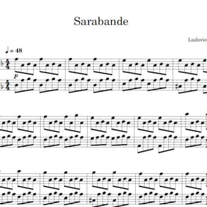 Ludovico Einaudi - Sarabande, Music Score, Sheet Music - Etsy