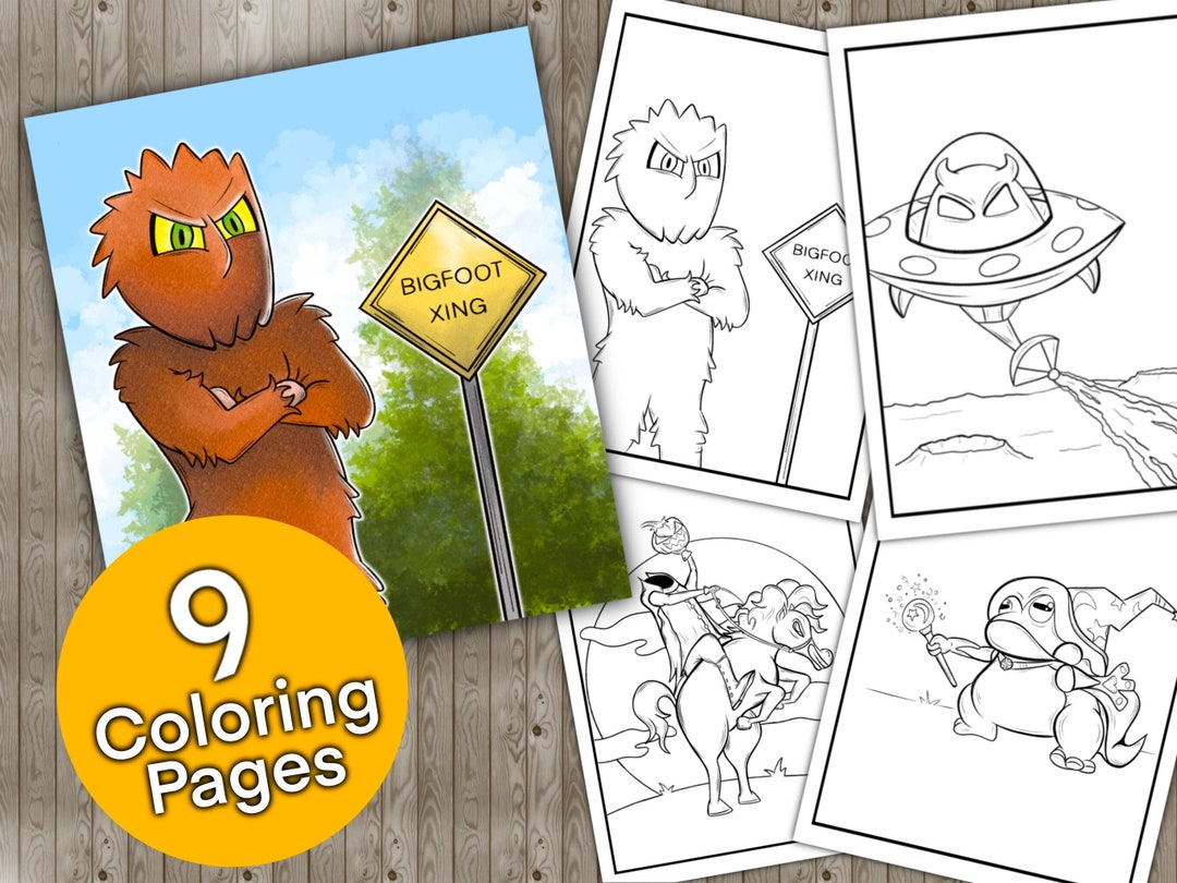 9 Cryptid Coloring Page Book Adults Kids Instant Download - Etsy