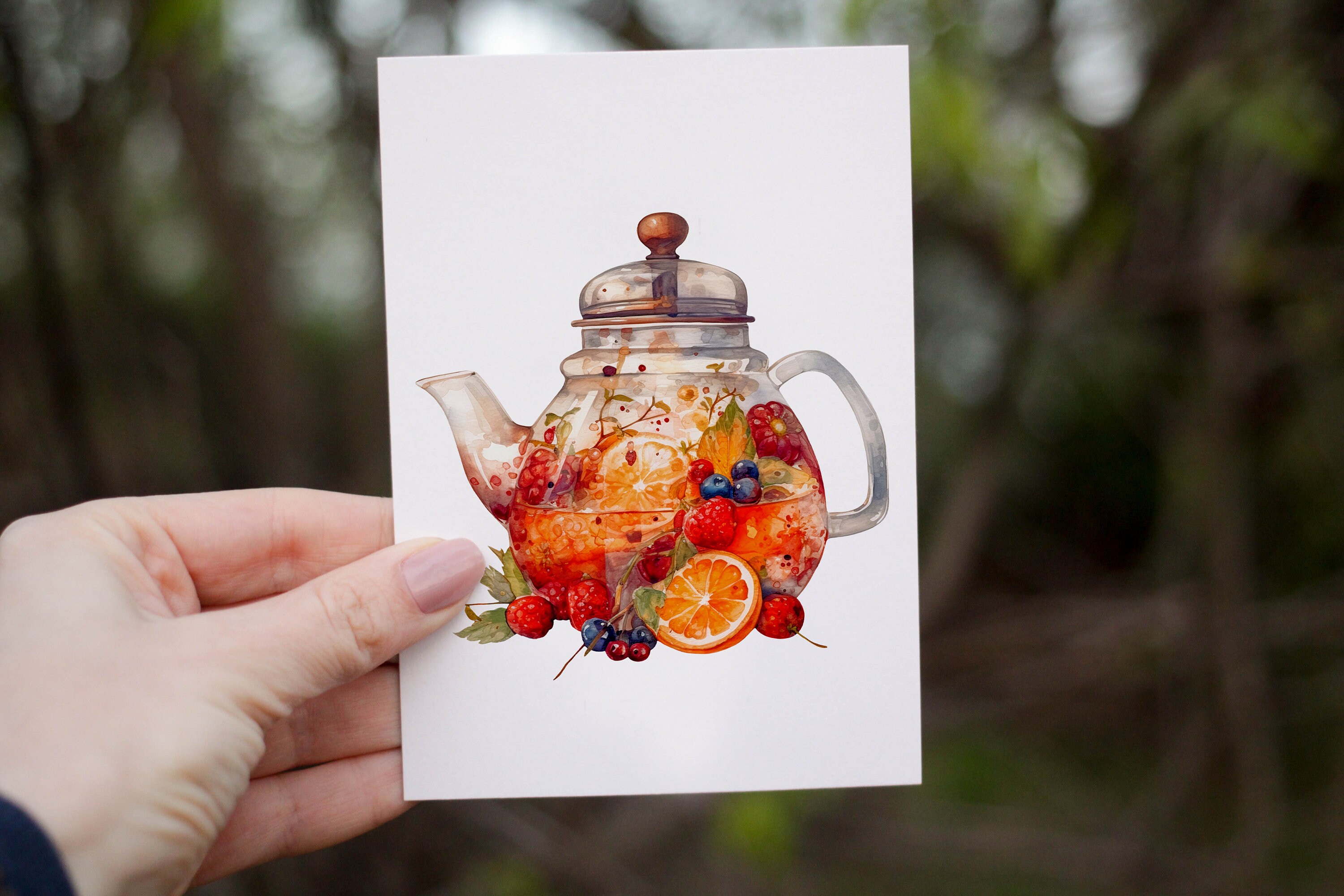 Tea Time Digital Watercolor Clipart. AI Clipart. Kitchen - Etsy