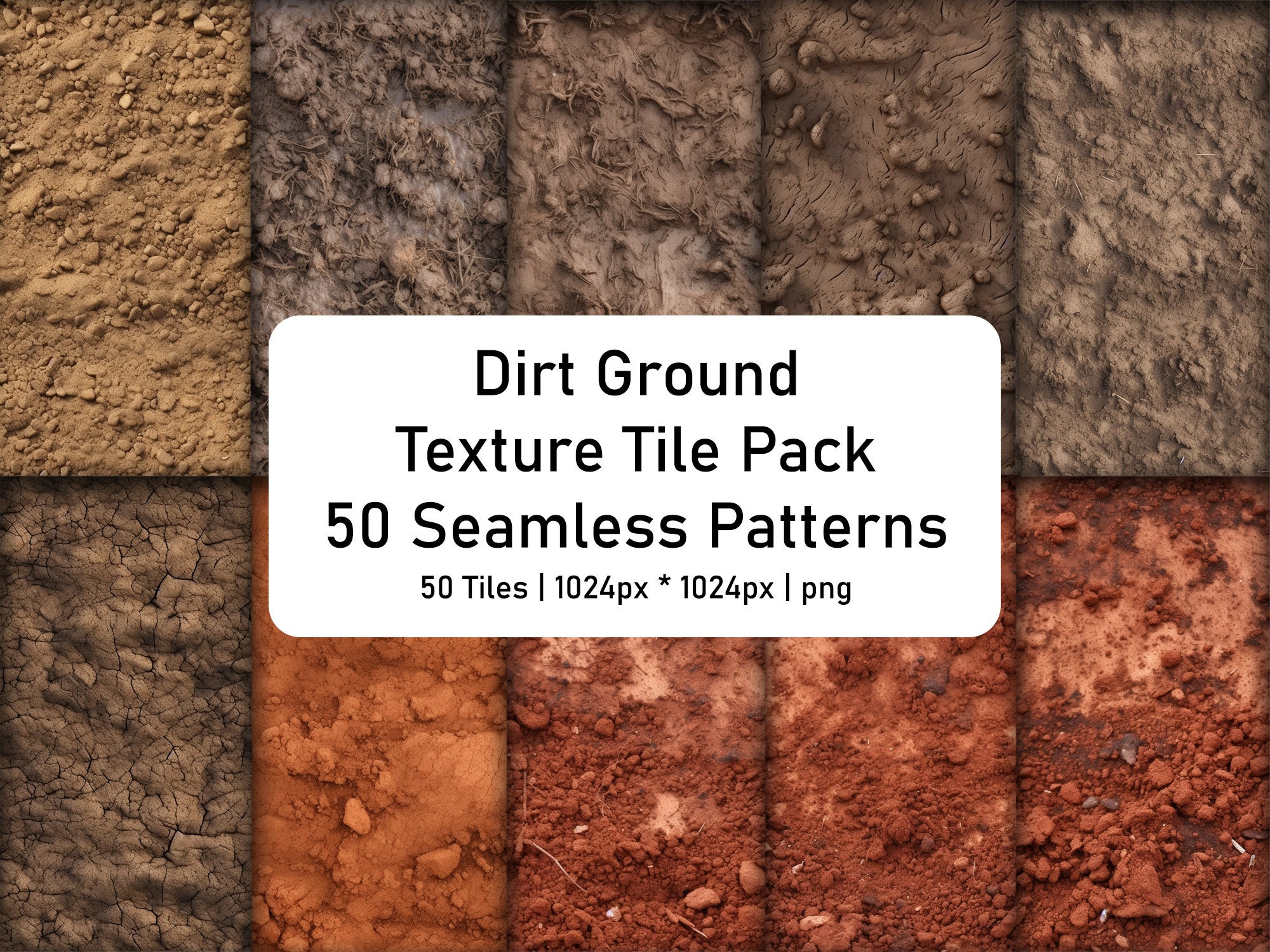 50 Dirt Ground Texture Tile Pack, Seamless Square Patterns 1024px ...