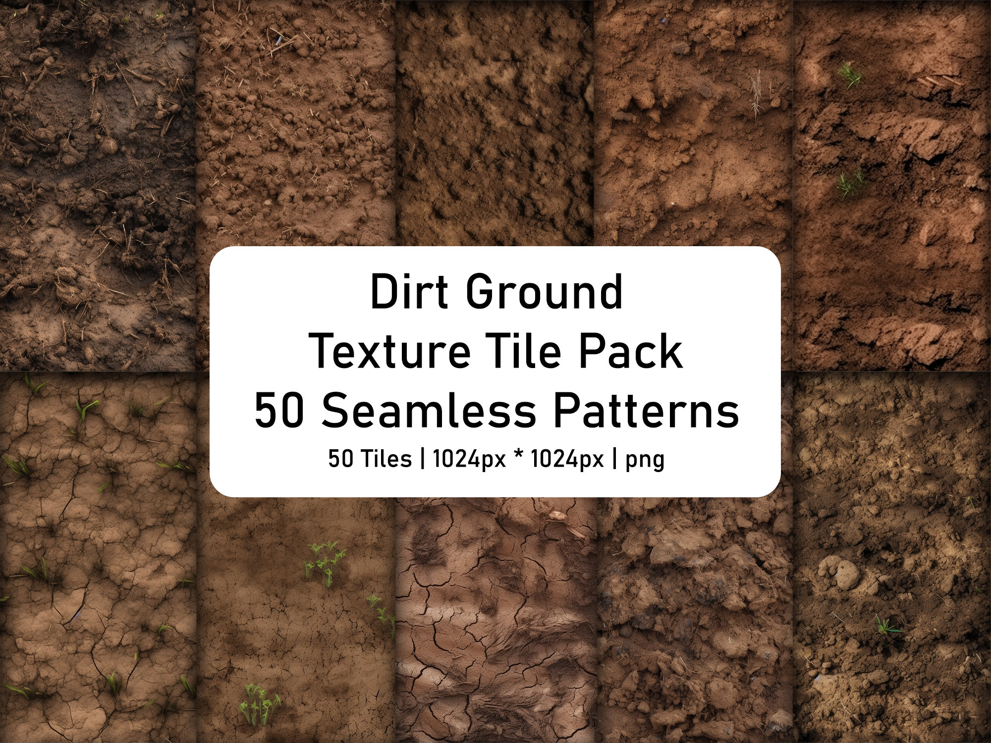 50 Dirt Ground Texture Tile Pack, Seamless Square Patterns 1024px ...