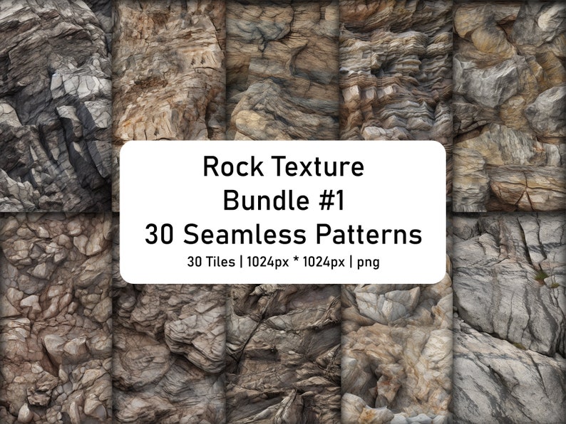 30 Rock Texture Tile Pack, Seamless Square Patterns 1024px, Instant ...