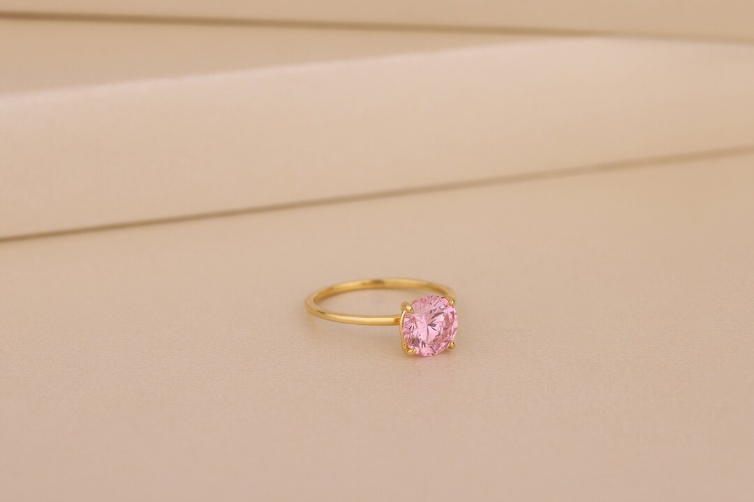 Pink Tourmaline Ring for Women in Gold or Silver, Unique Gemstone Ring ...