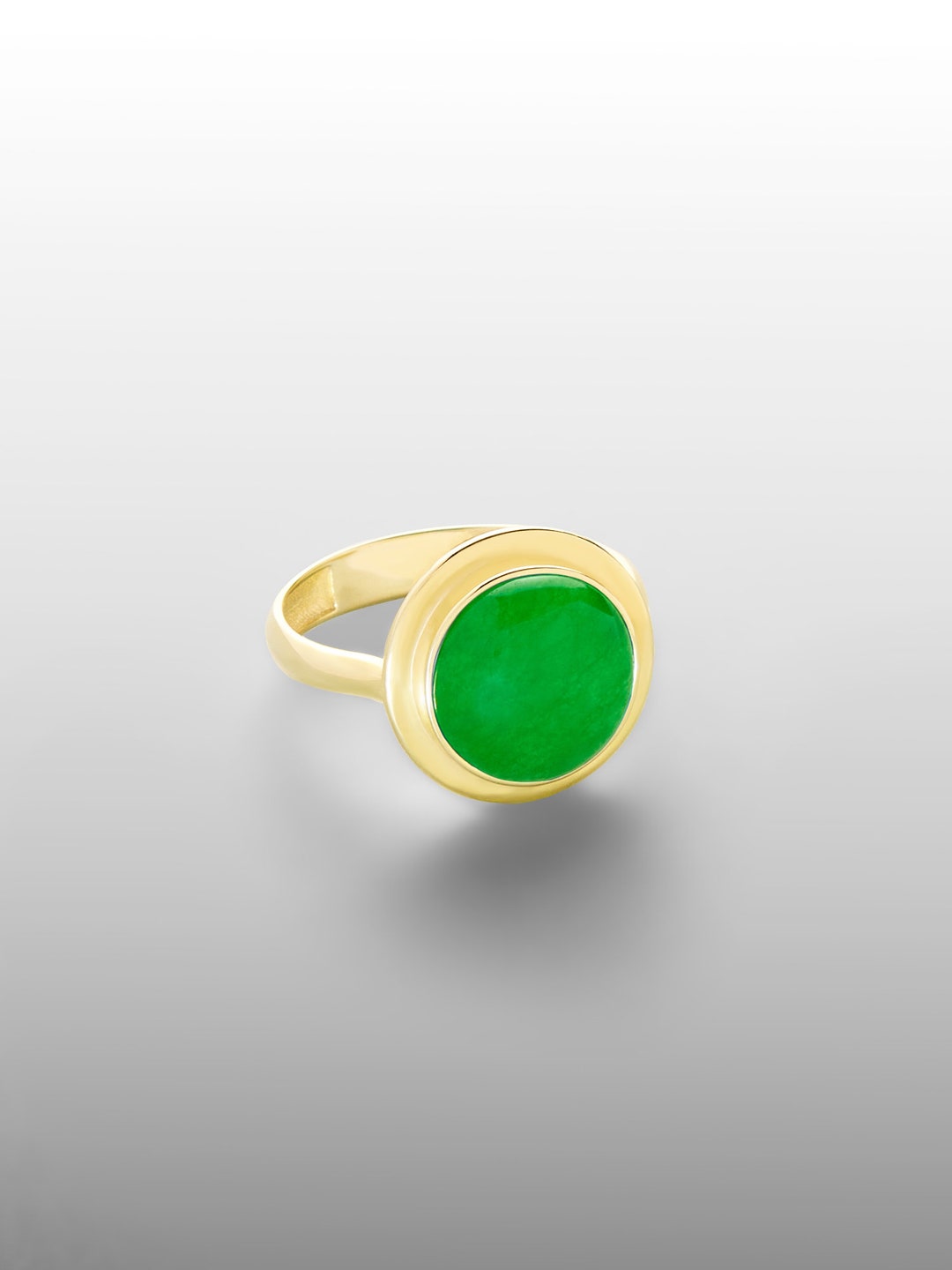 Natural Jade Gemstone Ring - 10k White Gold, Symbol of Forever Love ...