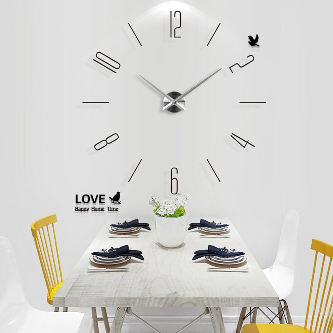 Large Modern Minimalist 3D Wall Clock - Etsy