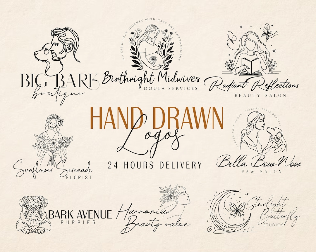Custom Hand Drawn Logo, Logo Design, Logo Design Custom for Business ...