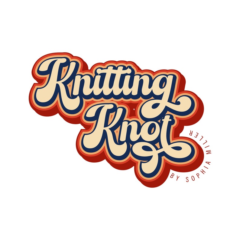 Business Retro Font Logo With Flower 70s Groovy Funky Logo Round ...