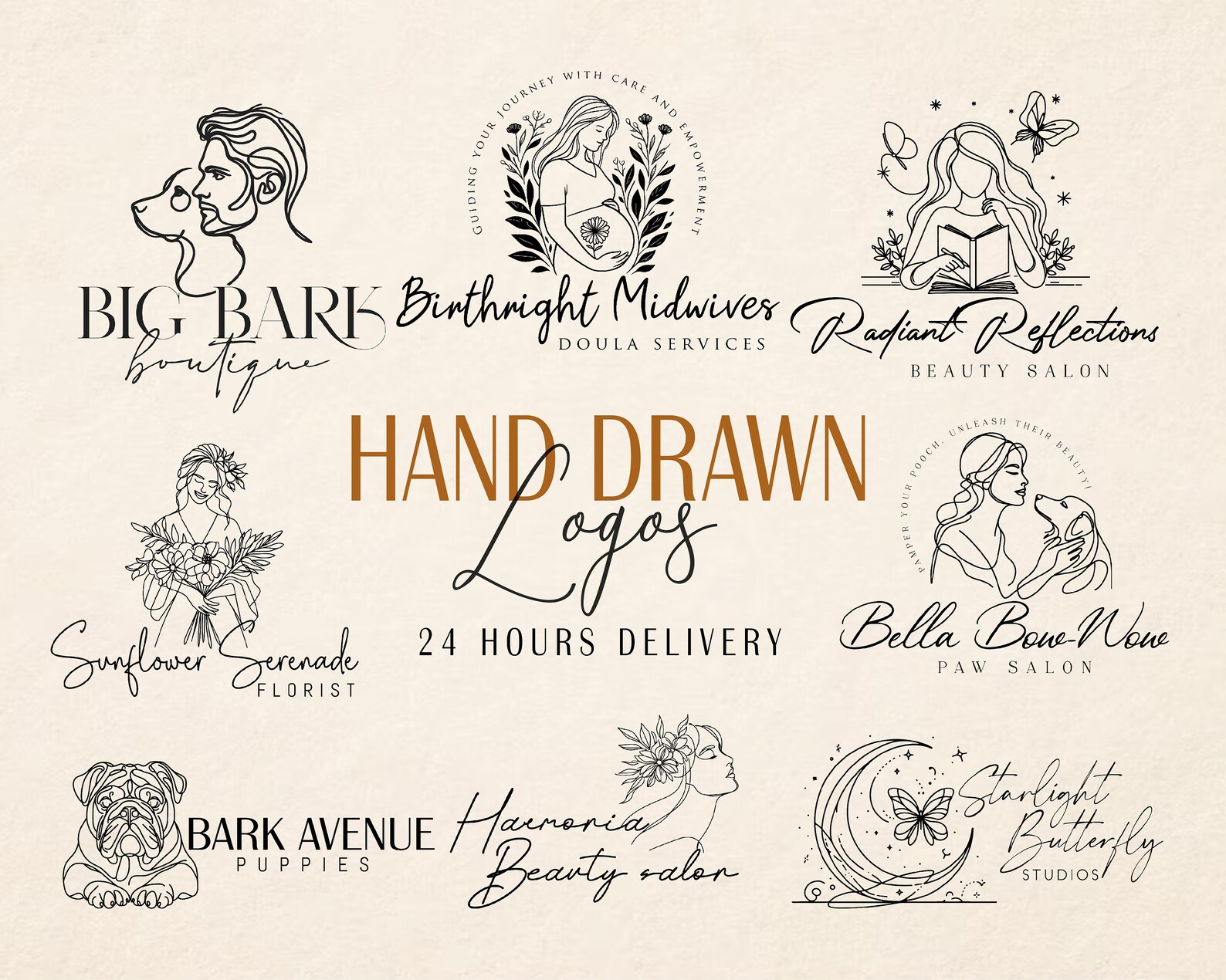 Custom Hand Drawn Logo, Custom Logo Design, Logo Design Custom for ...