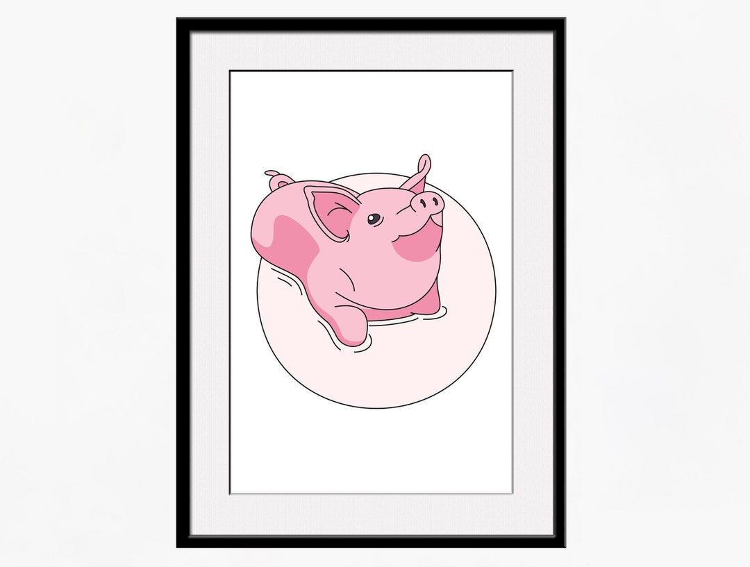 Pig Wall Decor Art Print | Kid Room Playroom Nursery | Instant Download ...