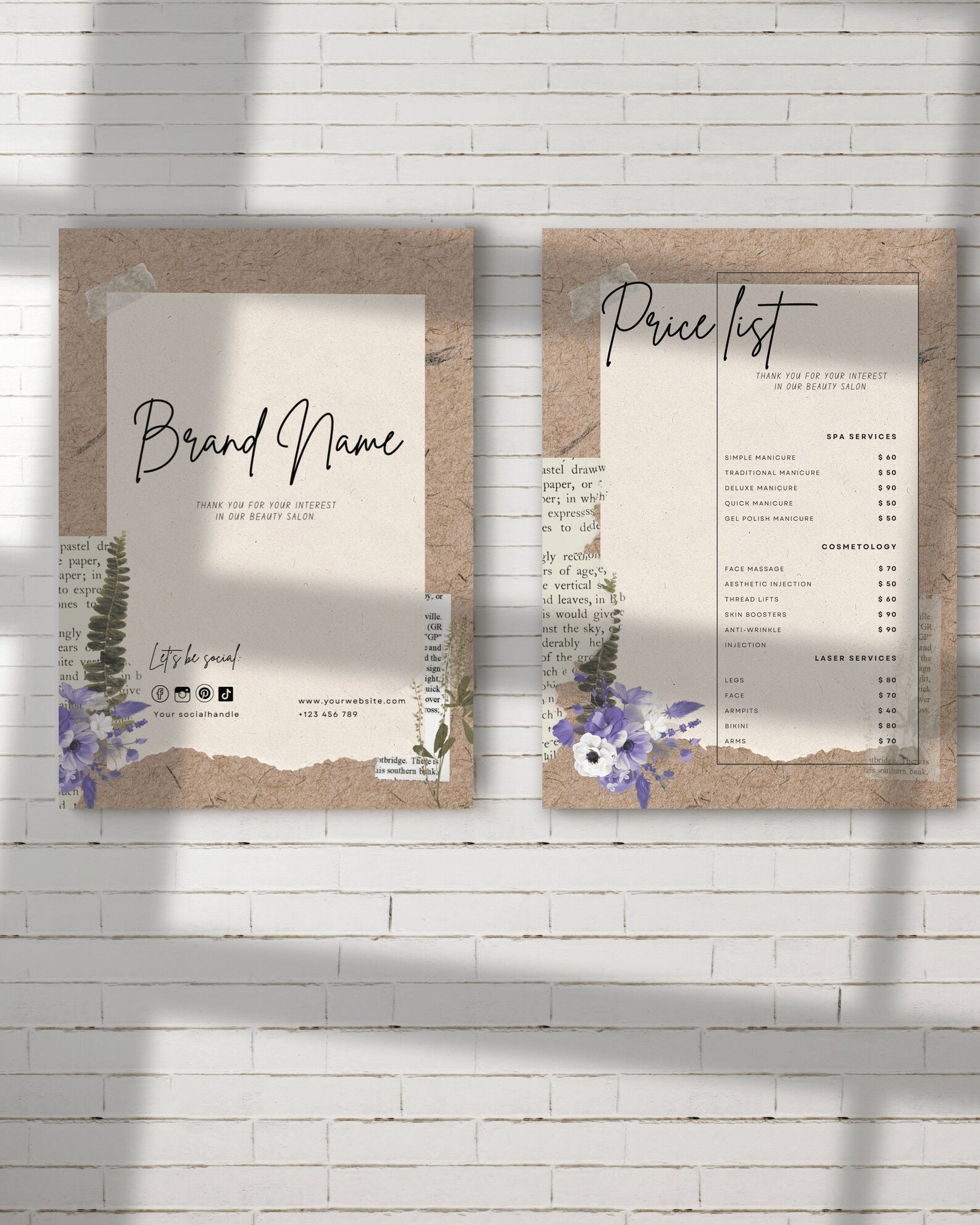 Vingate Price List DIY Printable Price List Template - Etsy