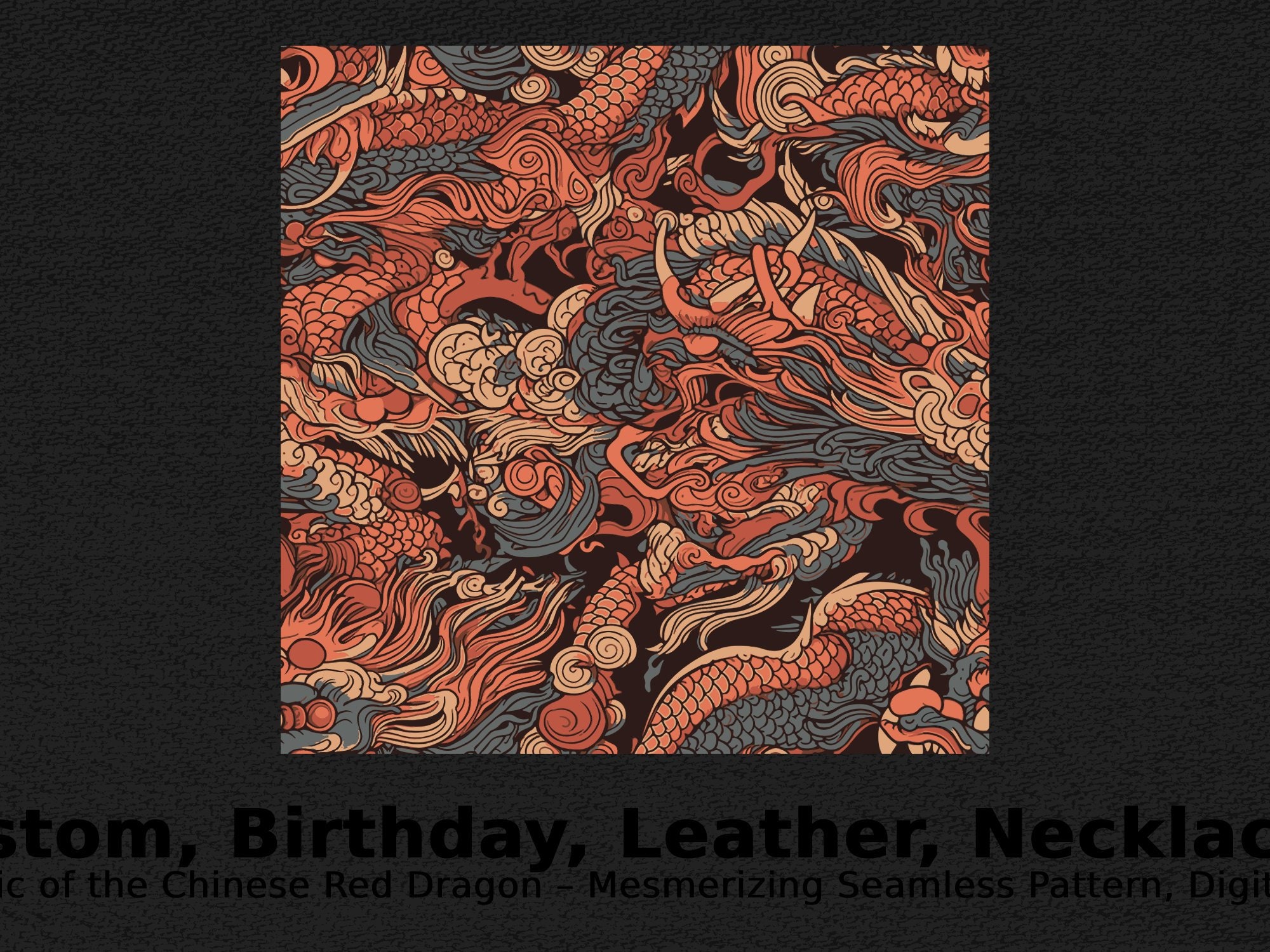 Chinese Red Dragon Seamless Pattern, Digital Download, Asian-inspired ...
