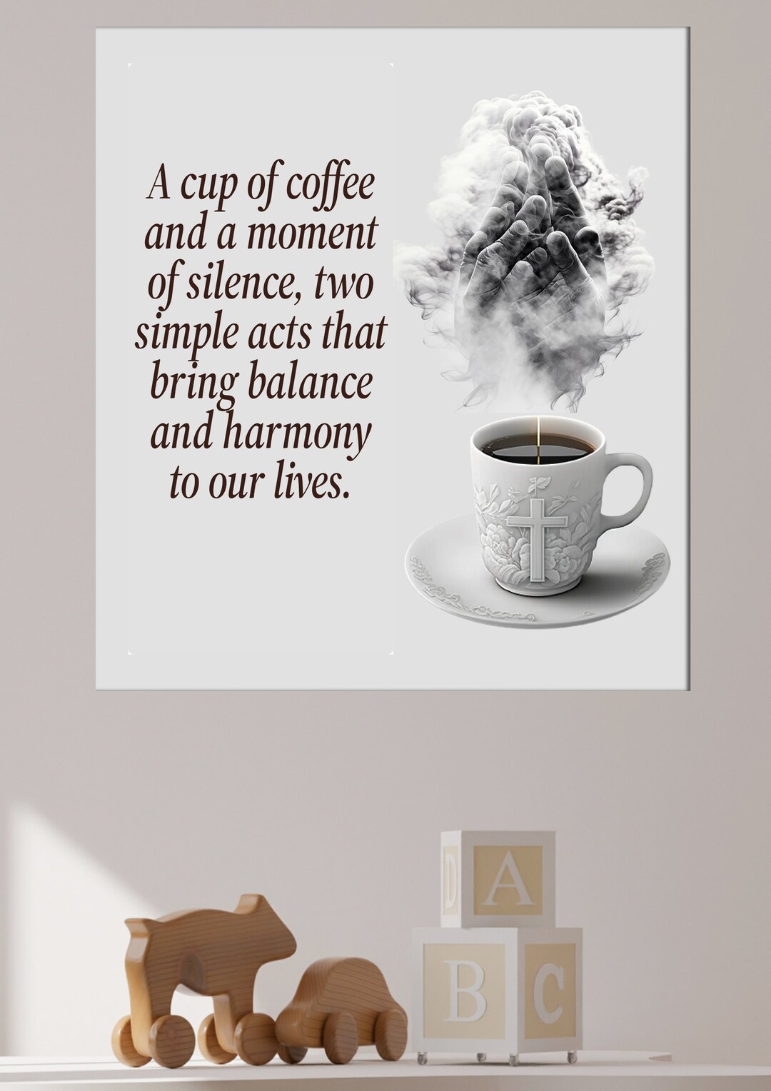 Finding Balance Coffee & Silence Wall Art Print - Etsy