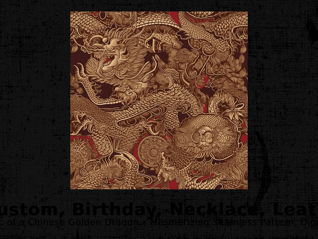 Chinese Dragon Golden Pattern Wallpaper, Exotic Home Decor Art - Etsy