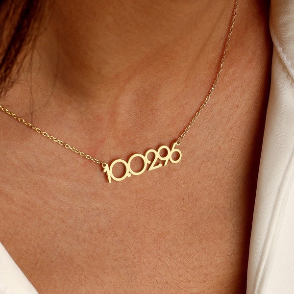 Birth Date Necklace - Etsy
