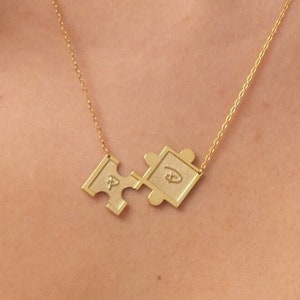 Puzzle Personalized Gold Necklace,christmas Gift, Puzzle Necklace ...