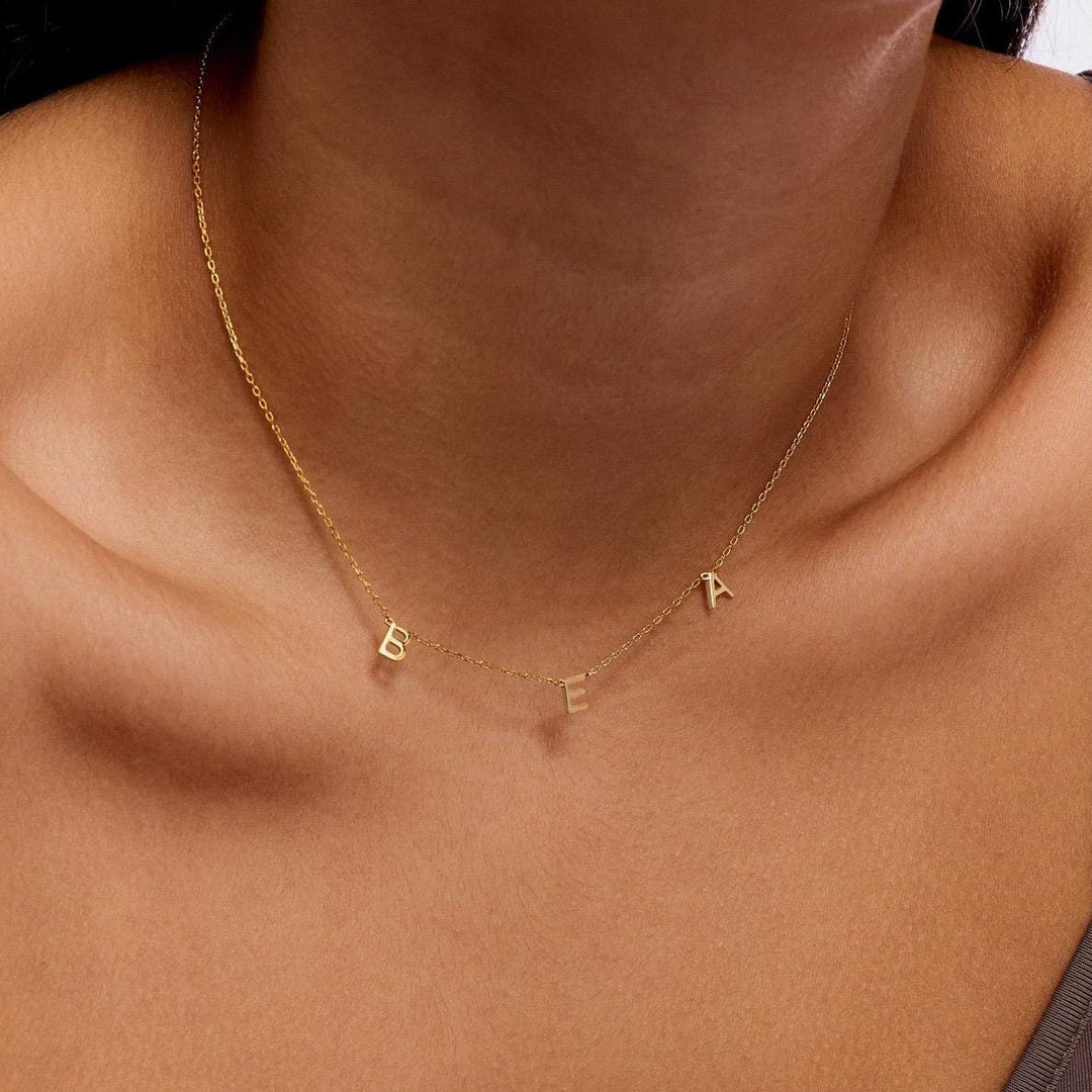 Personalized Letter Necklace, Letter Necklace, Name Necklace Letter ...