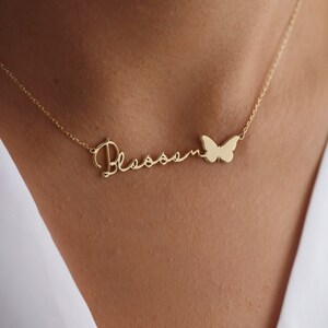 Personalized Butterfly Necklace, Name Necklace With Butterfly, Mother's ...