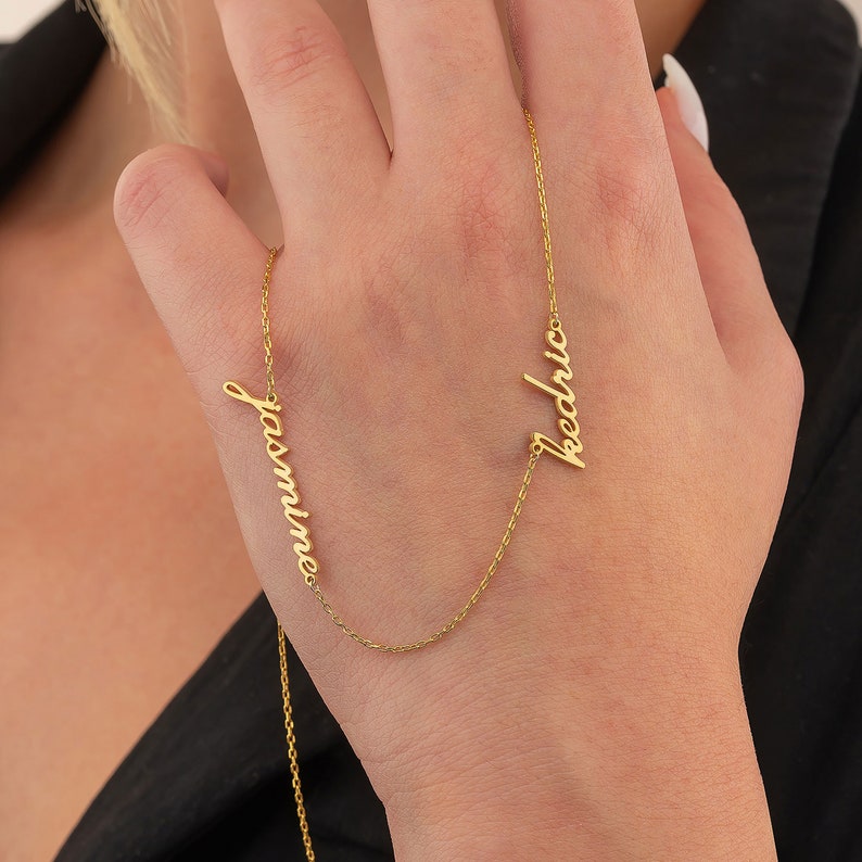 Personalized Double Name Necklace Custom Two Name Necklace - Etsy