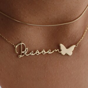 Personalized Butterfly Necklace, Name Necklace With Butterfly, Mother's ...