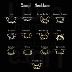 Dog Name Necklace | Personalized Dog Ears Necklace | Custom Pet Jewelry ...