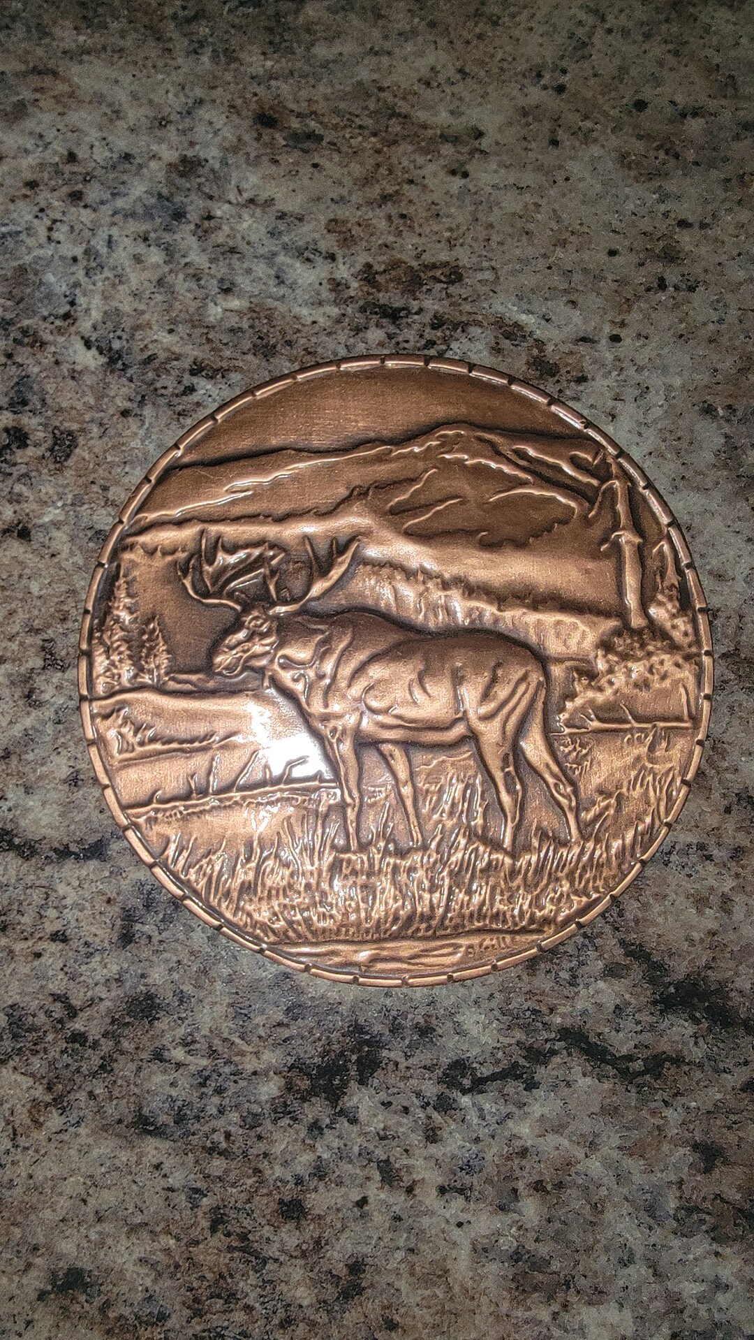 Vintage Copper Embossed Moose Wall Hanging Plaque Albert Gilles Art ...